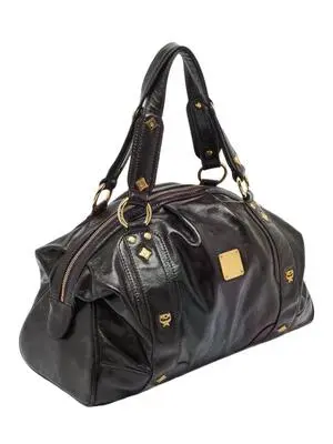 MCM MCM Studded Patent Leather Satchel Bag