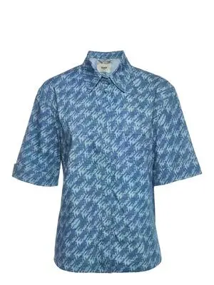 FENDI Fendi Logo-Print Chambray Shirt