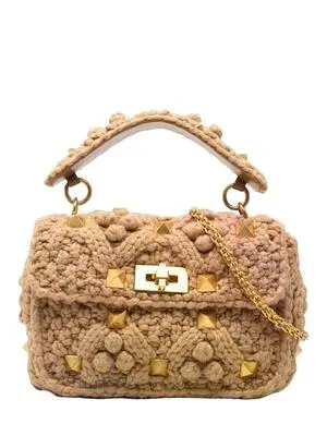 VALENTINO Valentino Garavani Medium Knit Roman Stud Satchel