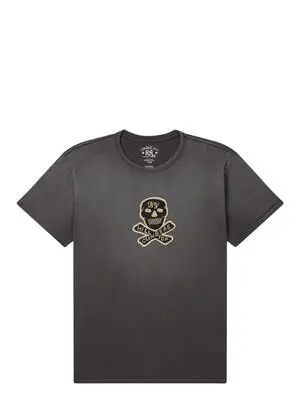 Ralph Lauren Appliquéd Cotton-jersey T-shirt - Black