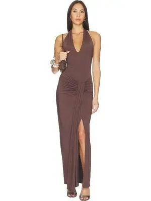 BAOBAB Donatella Maxi Dress In Brown - Moca