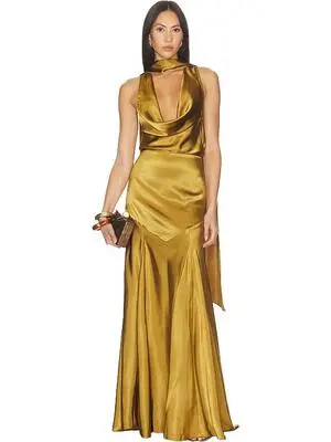 LOVERS AND FRIENDS Lovers And Friends Bethany Gown In Olive.