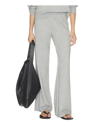 Eterne Cotton Cashmere Wide Leg Lounge Pant - Grey