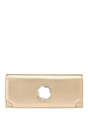 MALONE SOULIERS Metallic Leather Vivien Clutch Bag - Gold