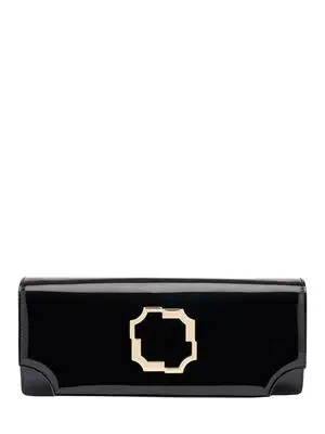 MALONE SOULIERS Patent Leather Vivien Chain Wallet - Black