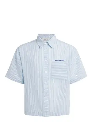 ABOUT:BLANK Seersucker Embroidered Shirt - Blue