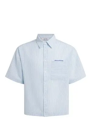 ABOUT:BLANK Seersucker Embroidered Shirt - Blue
