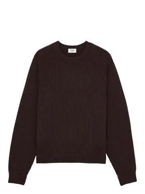 Saint Laurent Cashmere Ribbed Crew-neck Sweater - Black