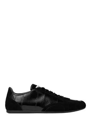 JIMMY CHOO Sunny F Leather-suede Sneakers - Black