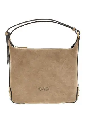 TOD'S TOD'S Leather Metal Dots Mini Bag Beige