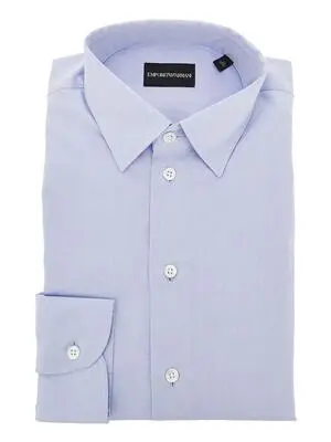 EMPORIO ARMANI Micro-textured Cotton Shirt Man