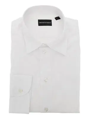 Emporio Armani Micro-textured Cotton Shirt - White