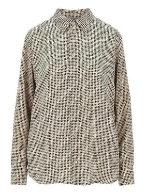 BALENCIAGA BALENCIAGA Silk Crêpe Monogram Print Shirt