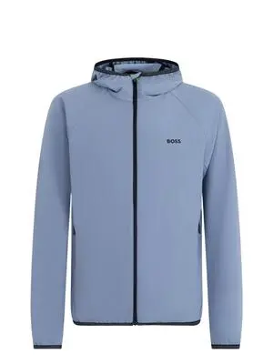 Hugo Boss Long-sleeved Hooded Casual Jacket With Chest Lettering - No
