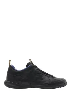 Burberry Embroidered Equestrian Knight Lace-up Sneakers - Black