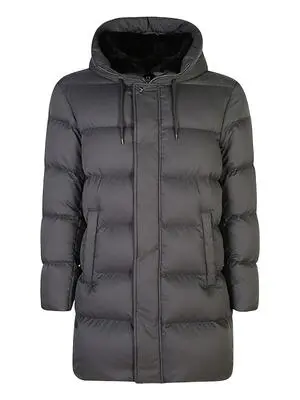 Herno High-neck Hooded Drawstring Puffer Coat - Black