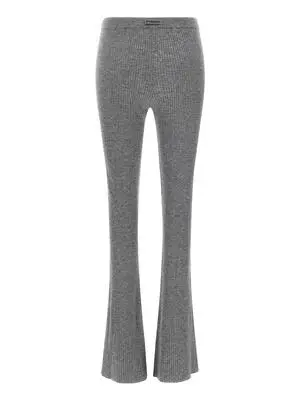 Pinko Ibiza Flared Ribbed Knit Pants - Gray