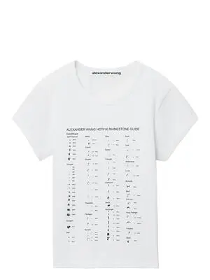 Alexander Wang Fitted Ss T-shirt W/ Hotfix Card Graphic - White