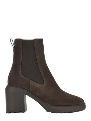 Hogan Round Toe Ankle Boots - Black