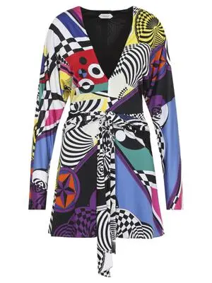 Versace V-neck Dress - Multicolor