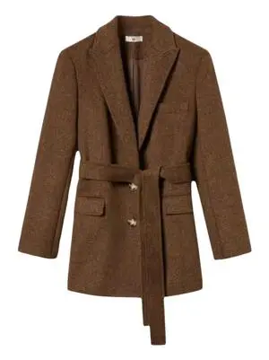 TWINSET Velvet-finish Wool Blazer - Brown