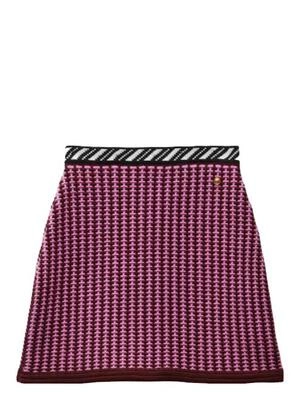 Versace Wool Crochet-stitch Knit Mini Skirt - Pink