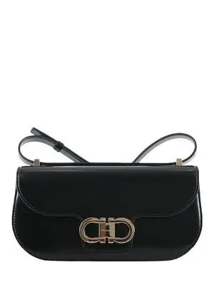 SALVATORE FERRAGAMO Salvatore Ferragamo Gold-Tone Gancini Flap Shoulder Bag