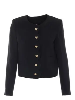 TWINSET Heart Button Casual Jacket - Black