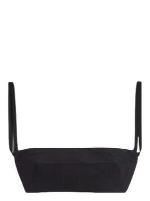 JIL SANDER Silk Faille Cropped Top - Black