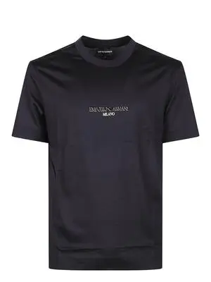 Emporio Armani Logo-printed Crewneck T-shirt - Blue