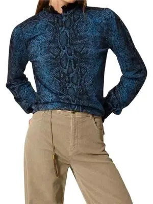 TWINSET Python Print Wool Pullover - Blue