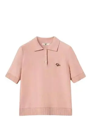 TWINSET Twinset Embellished Brooch Polo Shirt