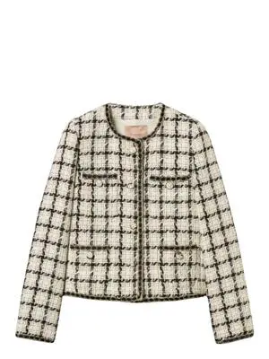 TWINSET Checked Bouclé Jacket With Metallic Trims - Multi-color