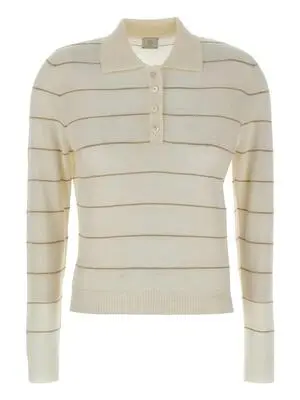 ELEVENTY Eleventy Striped Knit Polo With Classic Collar And Ribbed Trim