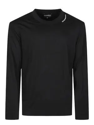 Emporio Armani Long-sleeved Crewneck T-shirt - Black