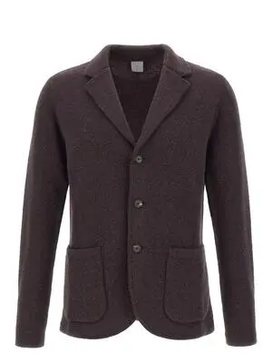 Eleventy Single-breasted Suit Jacket With Notched Lapel - Black