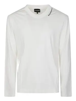 Emporio Armani Long-sleeved Crewneck T-shirt - White