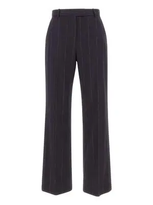 Eleventy Pinstripe Straight-leg Pants - Black