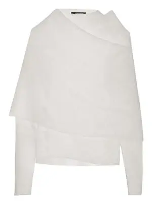 DARKPARK Addison Long-sleeve Sweater With Scarf - White