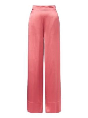 JOSEPH Dijon Silk Satin Wide-leg Pants - Pink