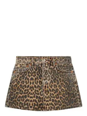 RE/DONE Print Mini Skirt - Leopard