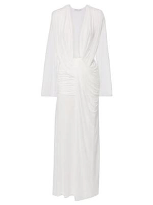 Christopher Esber Ripple Draped Jersey Gown - White