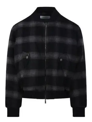 OFF-WHITE Off-White Plaid Wool Bomber Jacket