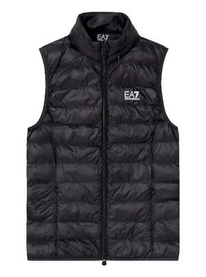 EA7 Padded Quilted Sleeveless Vest - Black
