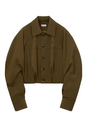 Loewe Cotton And Silk Cropped Jacket - Brown