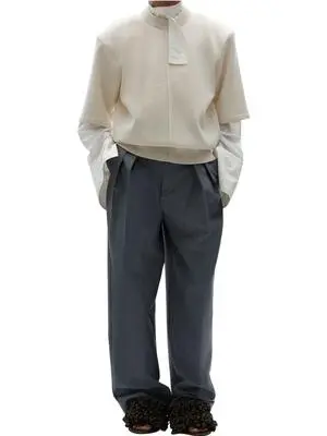 Bottega Veneta Wool Mohair Striped Trousers - Blue-gray Blend