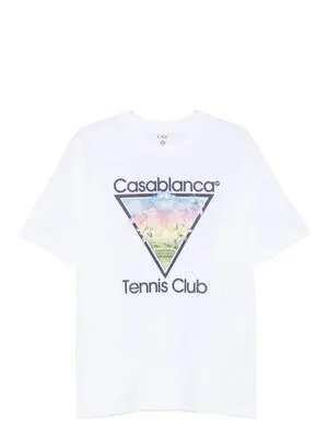 Casablanca Tennis Club Icon Graphic-print T-shirt - White