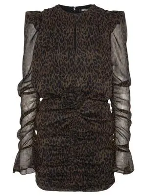 ROTATE BY BIRGER CHRISTENSEN Leopard Print Long Sleeve Dress - Multi-color