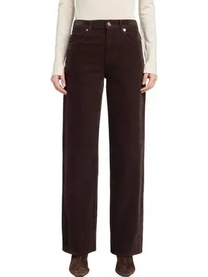 7 For All Mankind Stovepipe Belt-loop Corduroy Trousers - Black