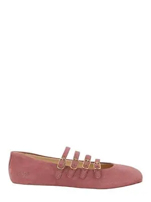 Chloé Buckle-fastening Leather Ballet Flats - Pink